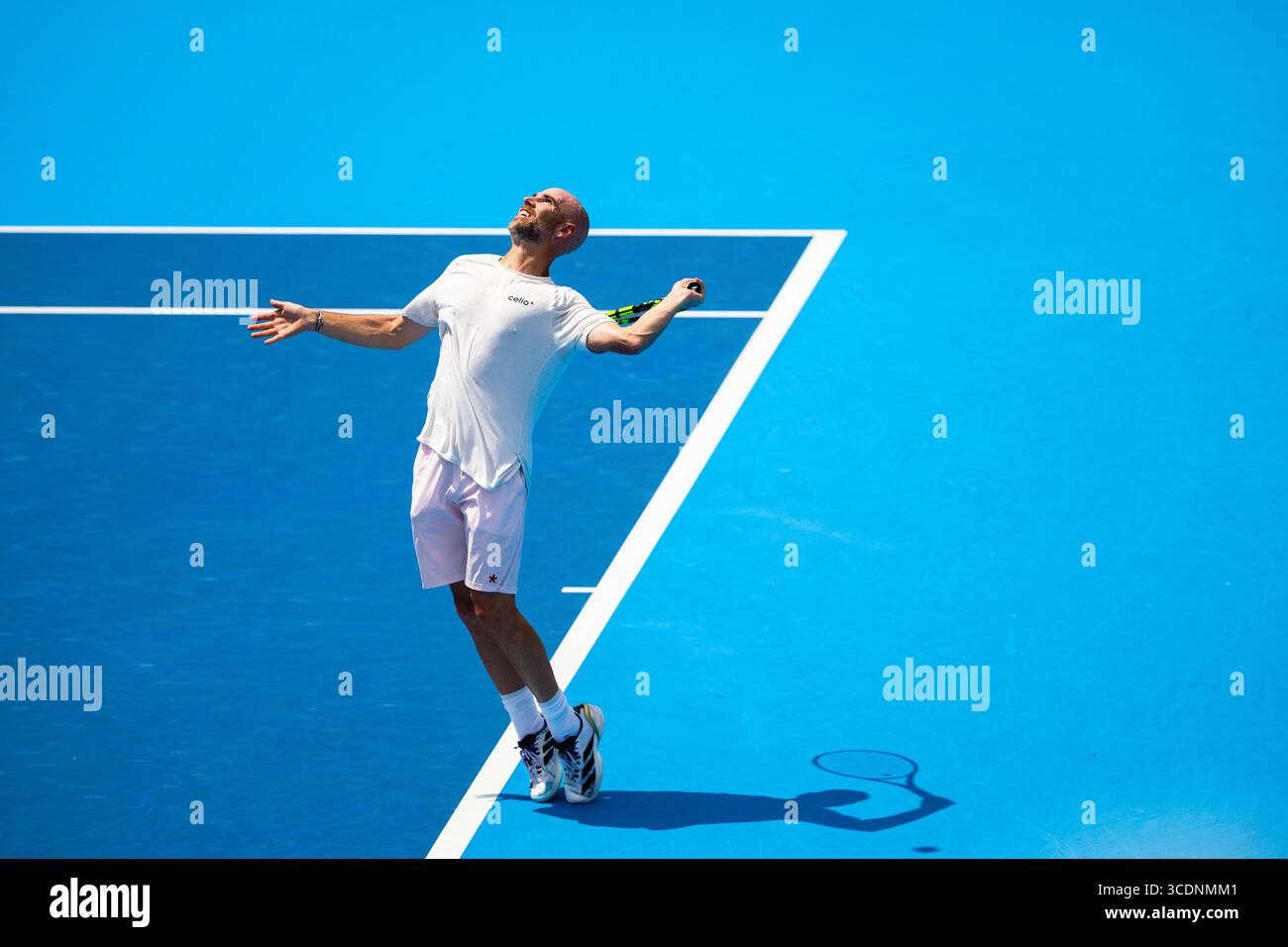 MASON, OHIO - AUGUST 13: Adrian Mannarino of France serves against ...