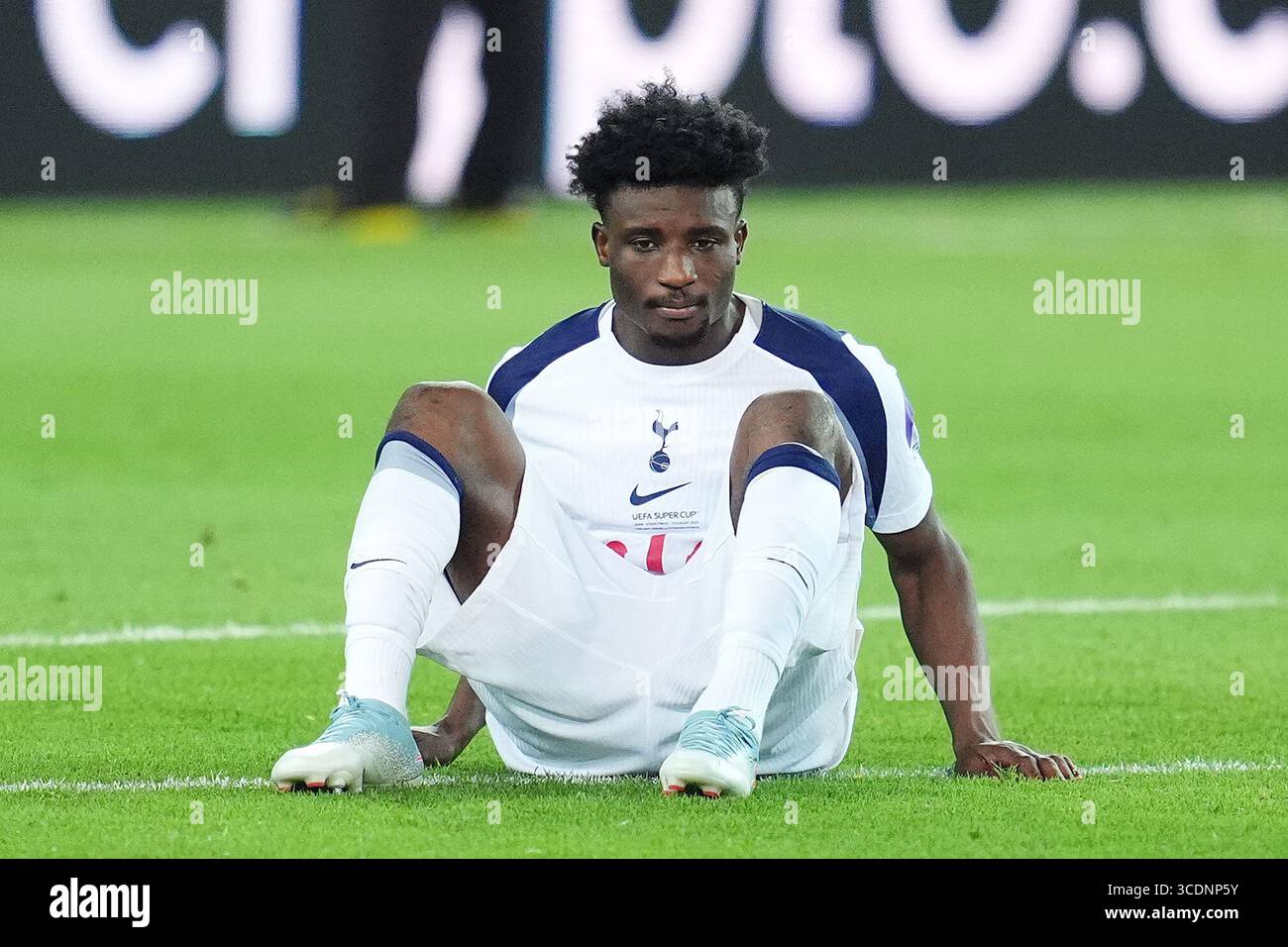 Tottenham Hotspur's Mohammed Kudus reacts after losing the UEFA Super ...