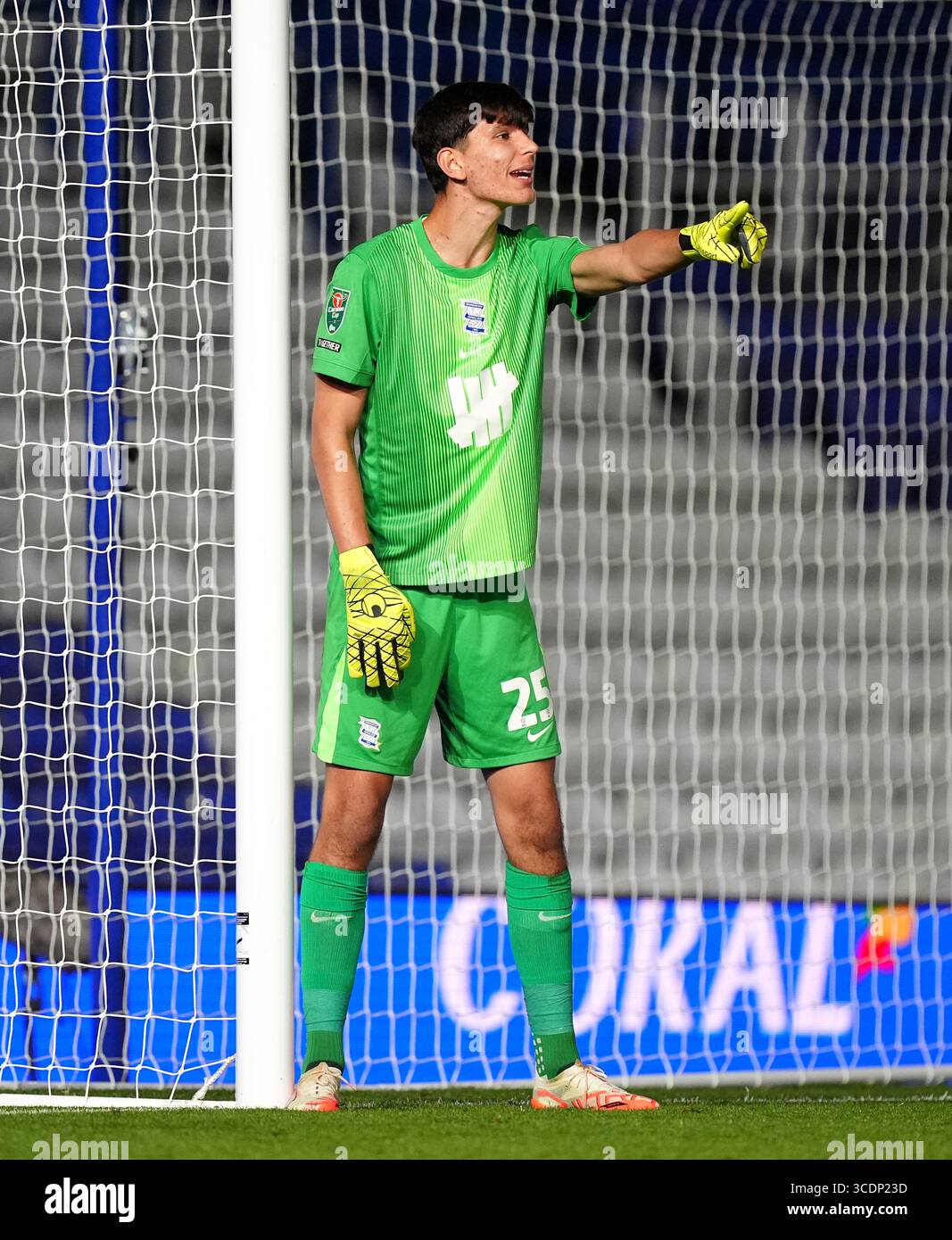 Birmingham City goalkeeper James Beadle during the Carabao Cup first round match at St. Andrew's ...