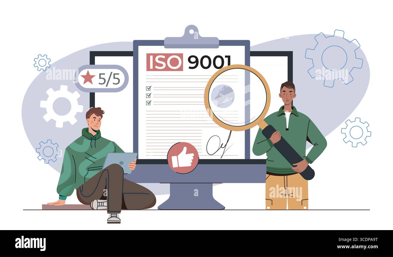 Iso 9001 concept business Stock Vector Images - Alamy