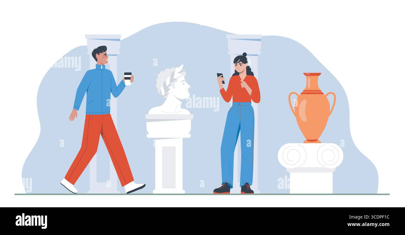 Art museum tour Stock Vector Images - Alamy