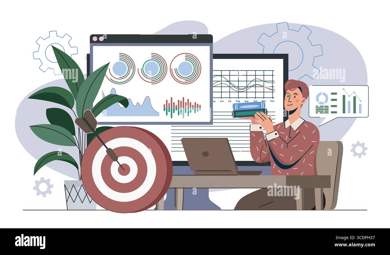 Business analytics and data insights concept. Vector illustration Stock ...