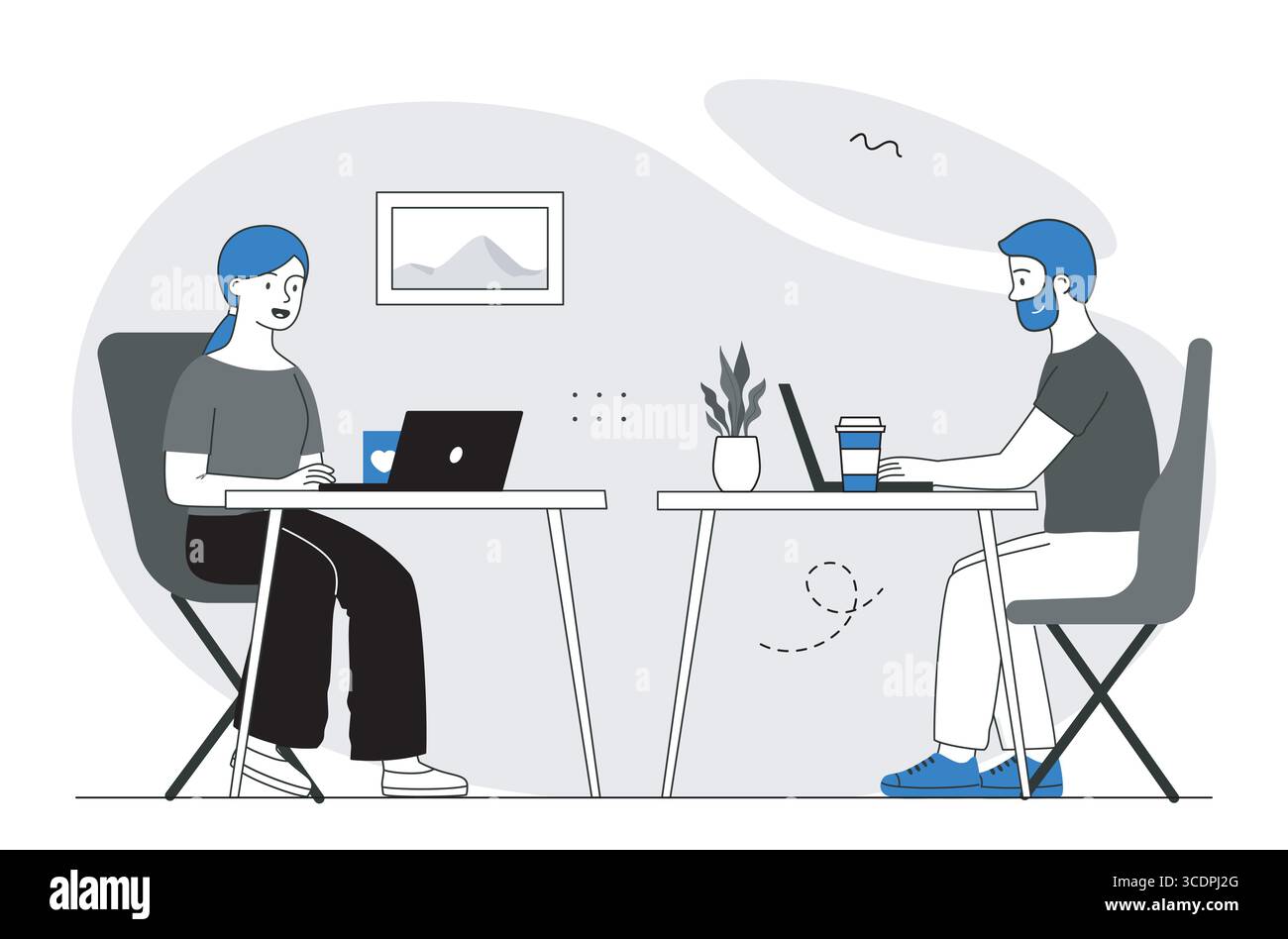 Two business people startup team Cut Out Stock Images & Pictures - Alamy