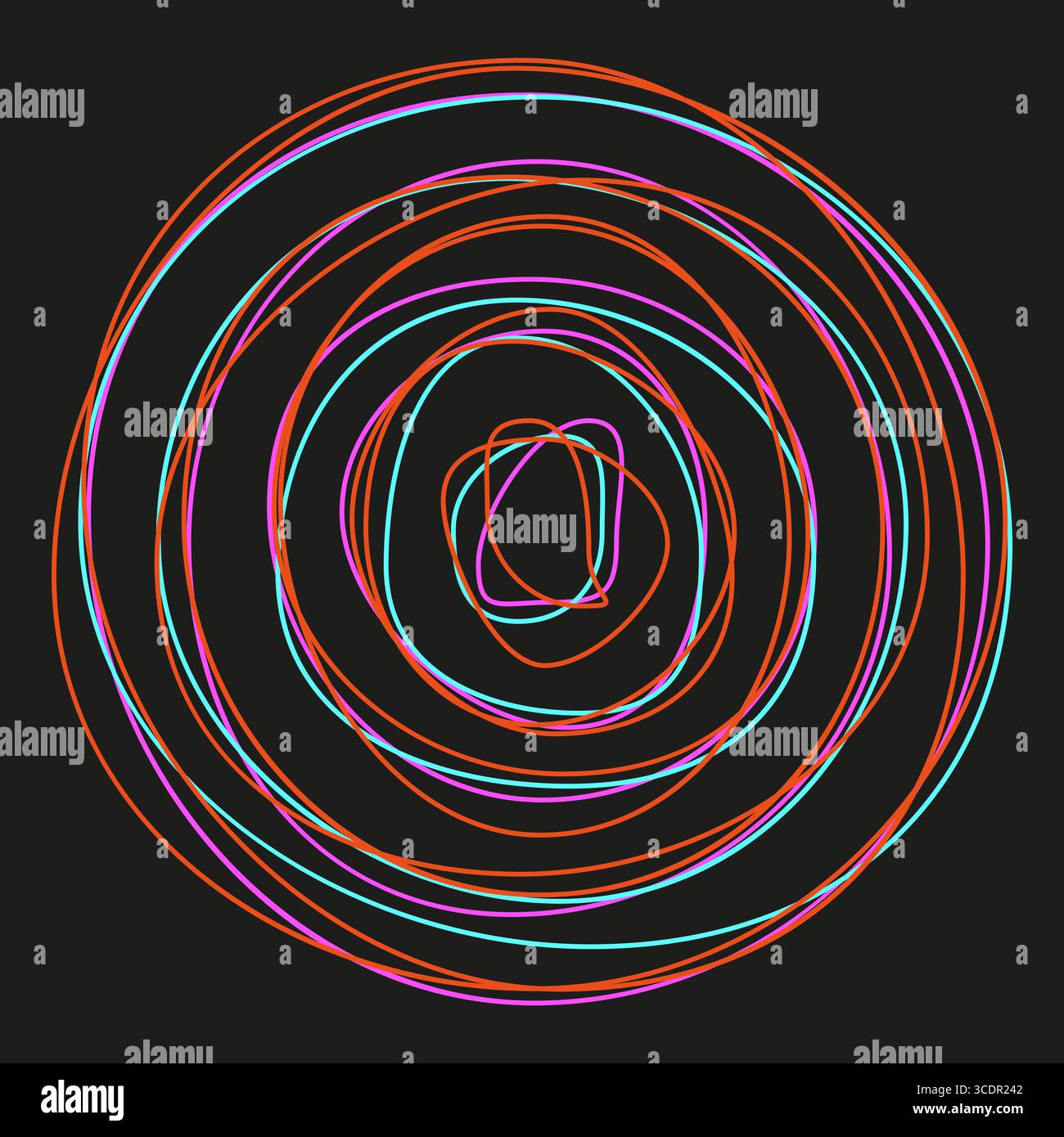 Abstract spiral pattern. Colorful circular lines. Dynamic rotation ...