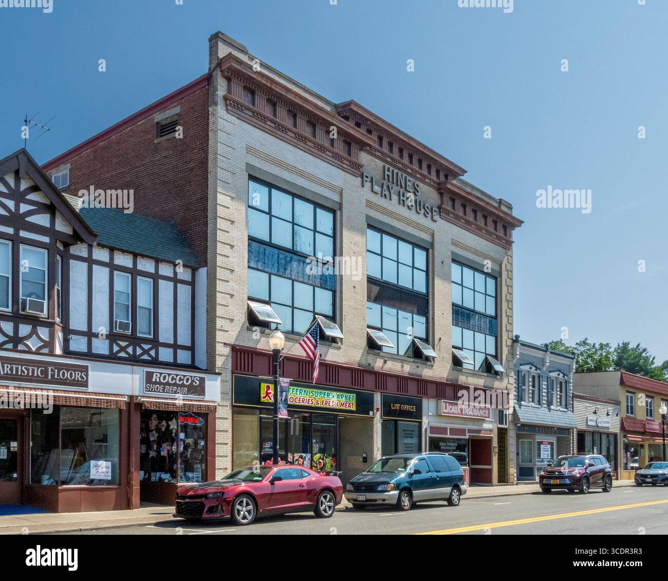 Suffern, NY - US - Aug 10, 2025 The Hines Playhouse building in Suffern ...