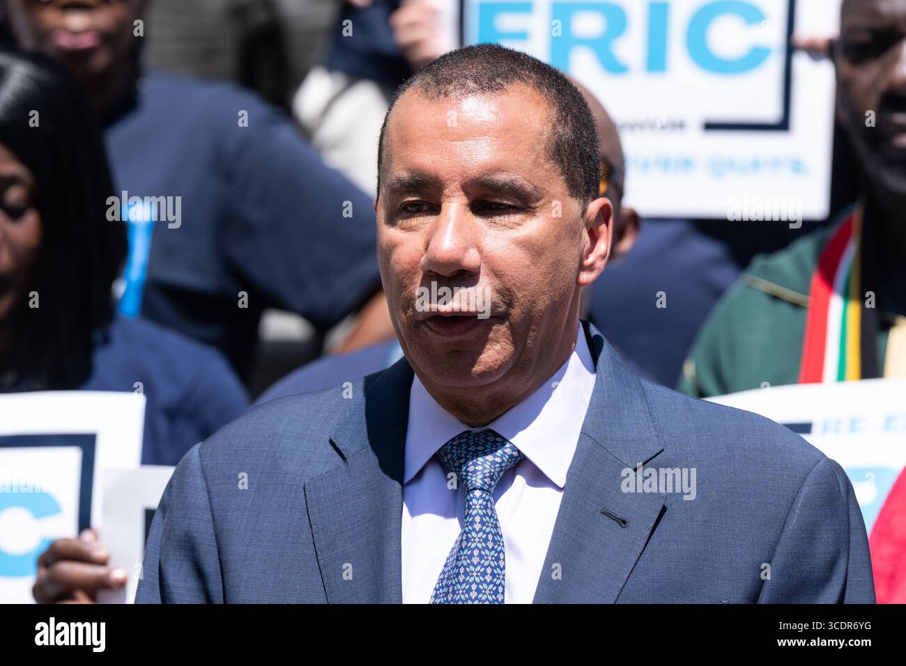 New York, NY, August 13, 2025: Former Governor David Paterson speaks at ...