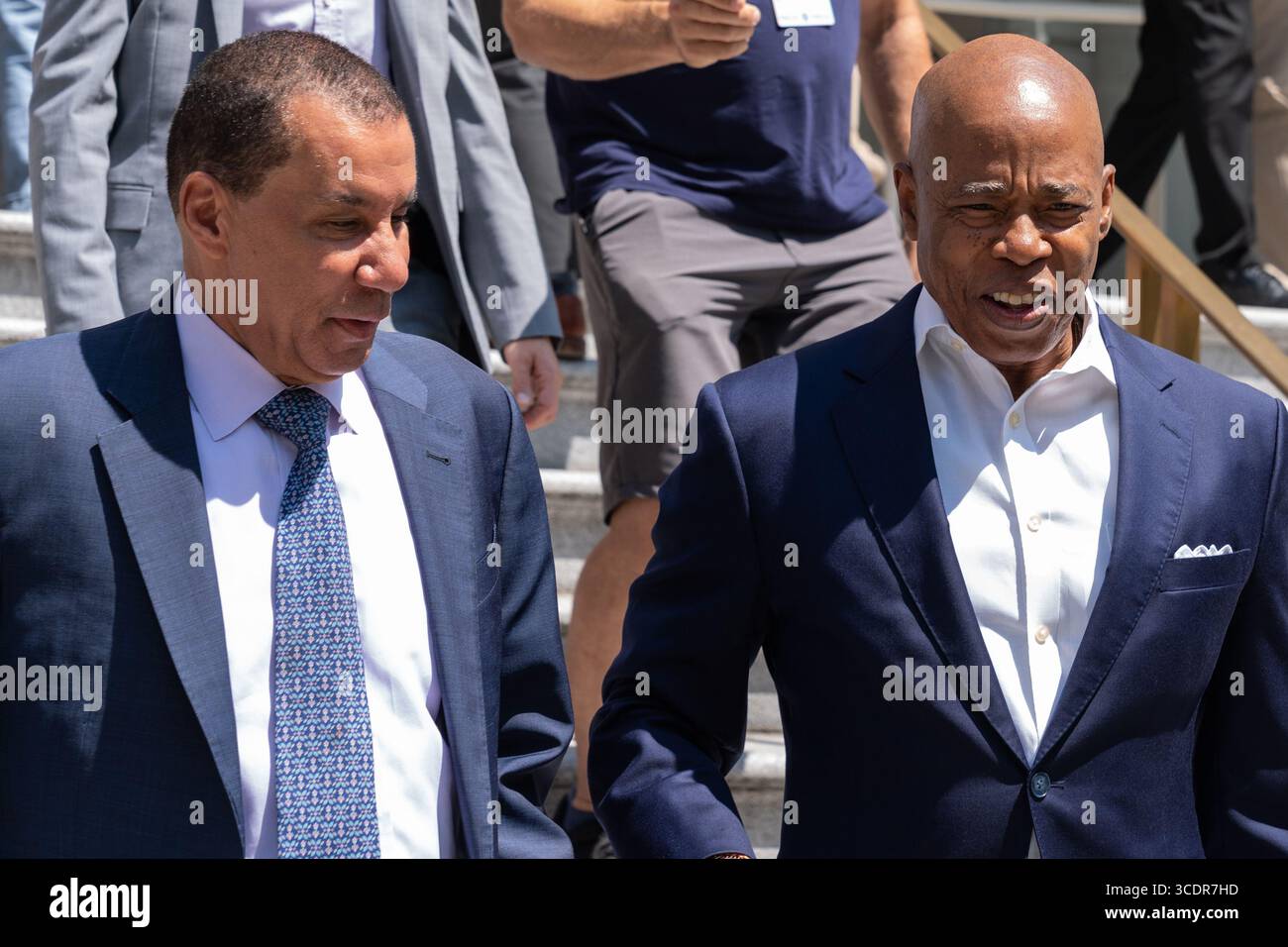 Former Governor David Paterson and mayor Eric Adams arrived for ...