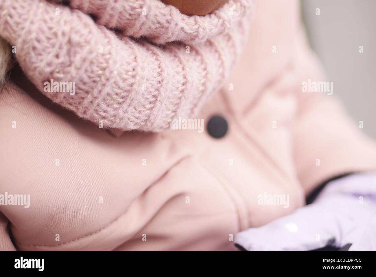 Warm attire and cozy accessories in cold weather setting Stock Photo ...