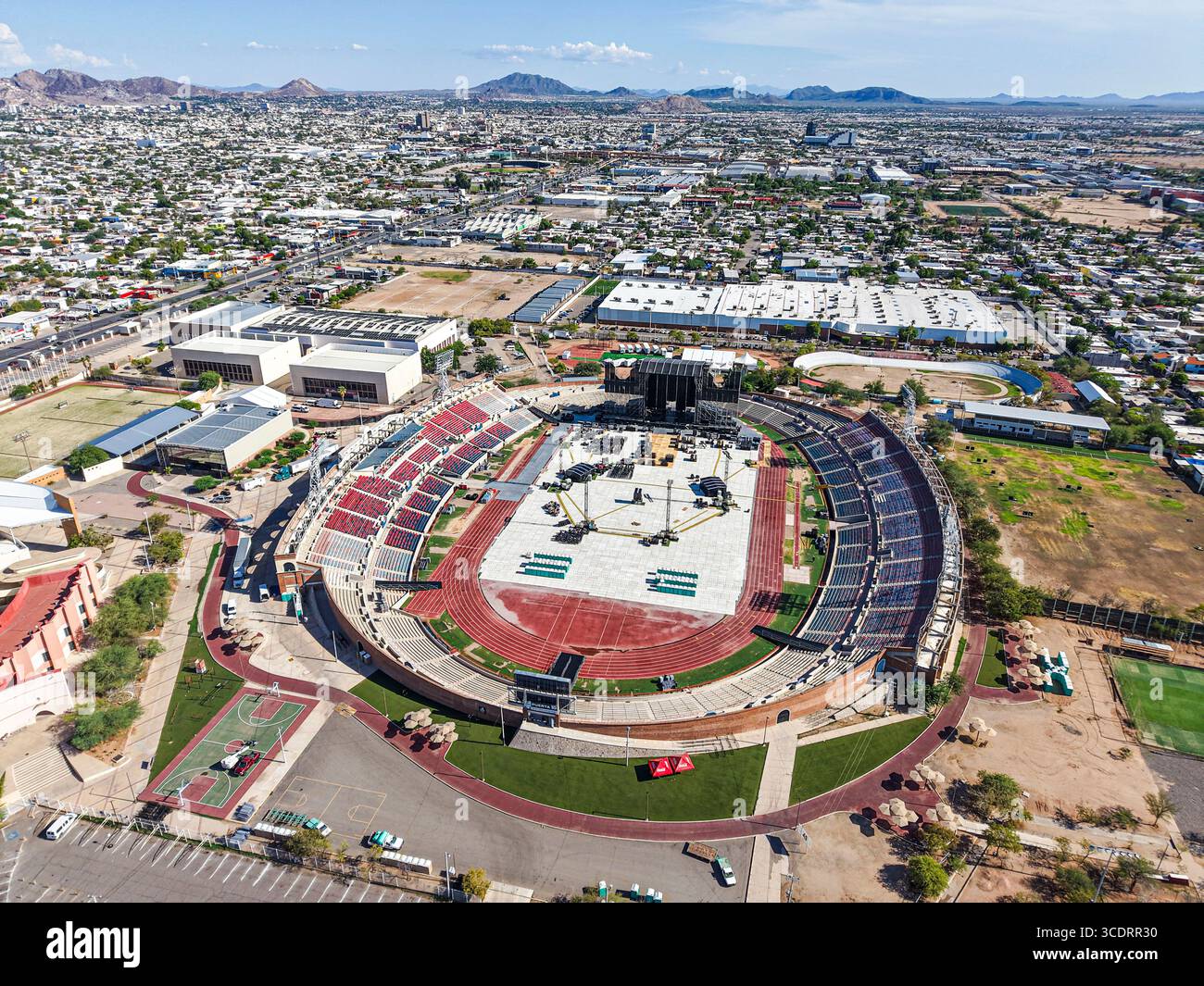 Shakira, Aerial view of the stage where Colombian singer Shakira will ...