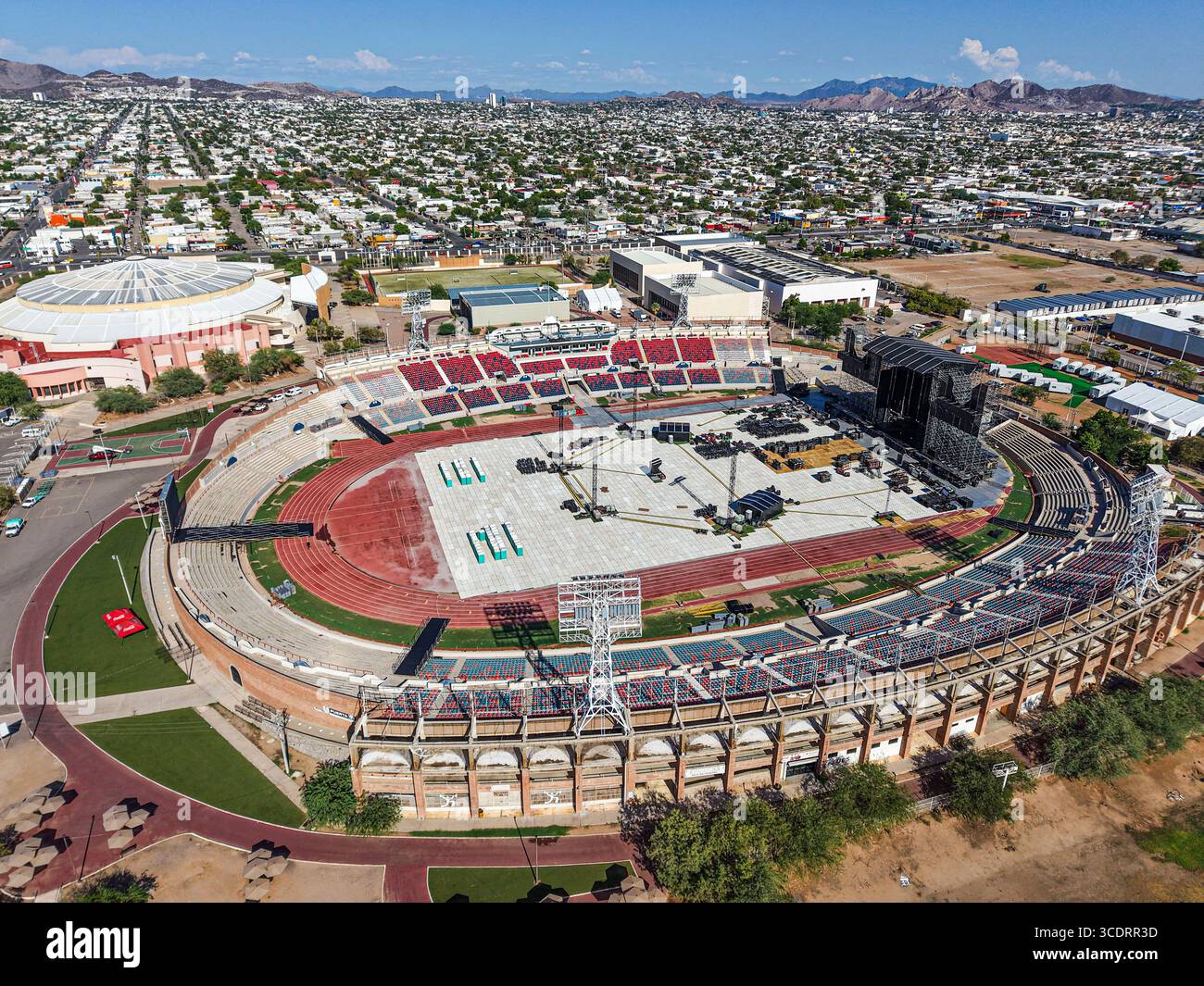 Shakira, Aerial view of the stage where Colombian singer Shakira will ...
