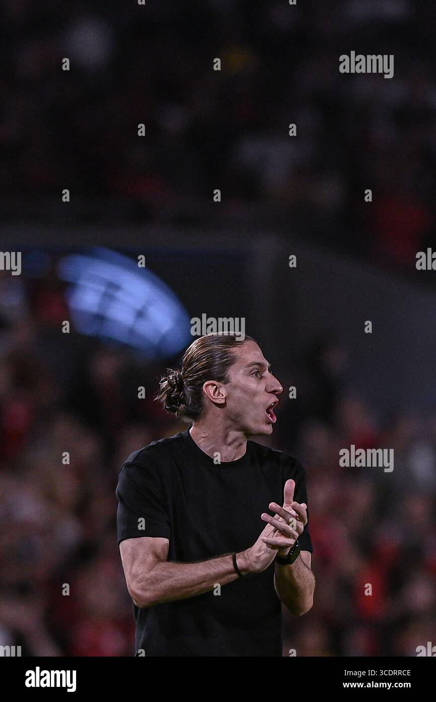 Rio De Janeiro, Brazil. 13th Aug, 2025. Flamengo coach Filipe Luiz ...