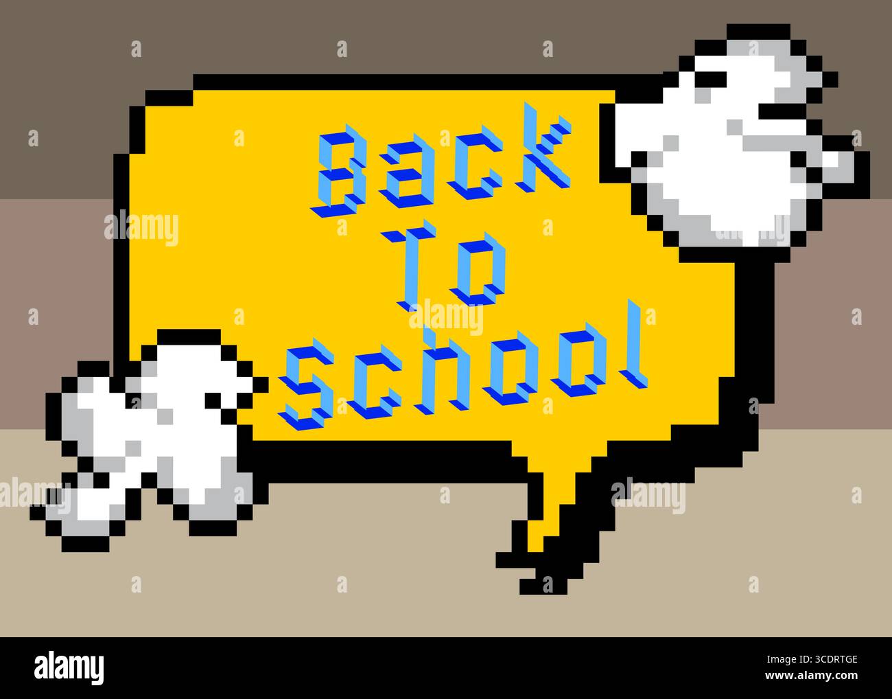 Back to School pixelated word with geometric graphic background. Vector ...