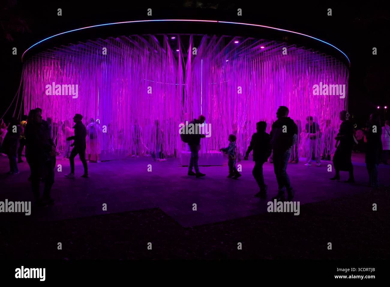 Light show display in purple Stock Photo - Alamy