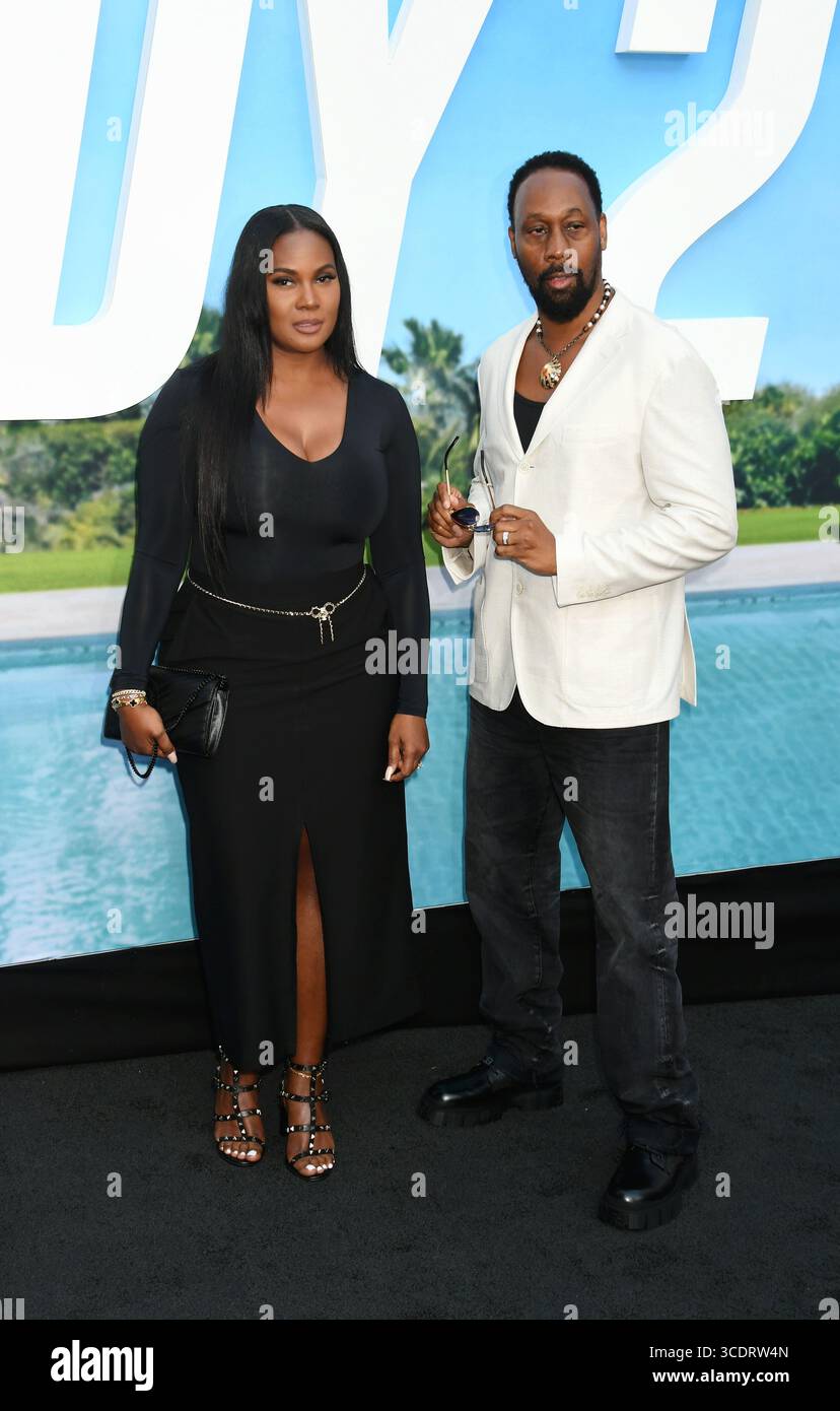 HOLLYWOOD, CALIFORNIA - AUGUST 11: (L-R) Talani Rabb and RZA attend the ...