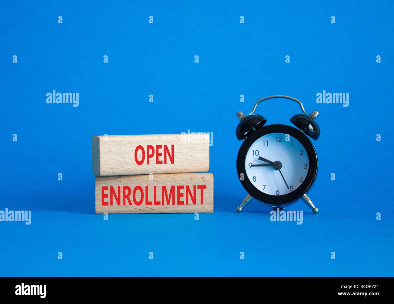 Open Enrollment symbol. Wooden blocks with words Open Enrollment ...