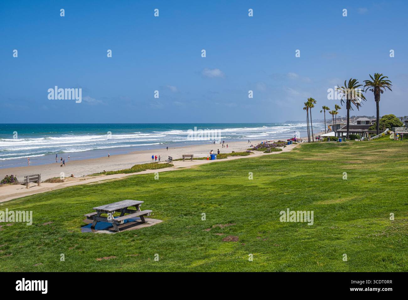 Green grass lawn at Powerhouse Park & Beach, Del Mar, San Diego ...