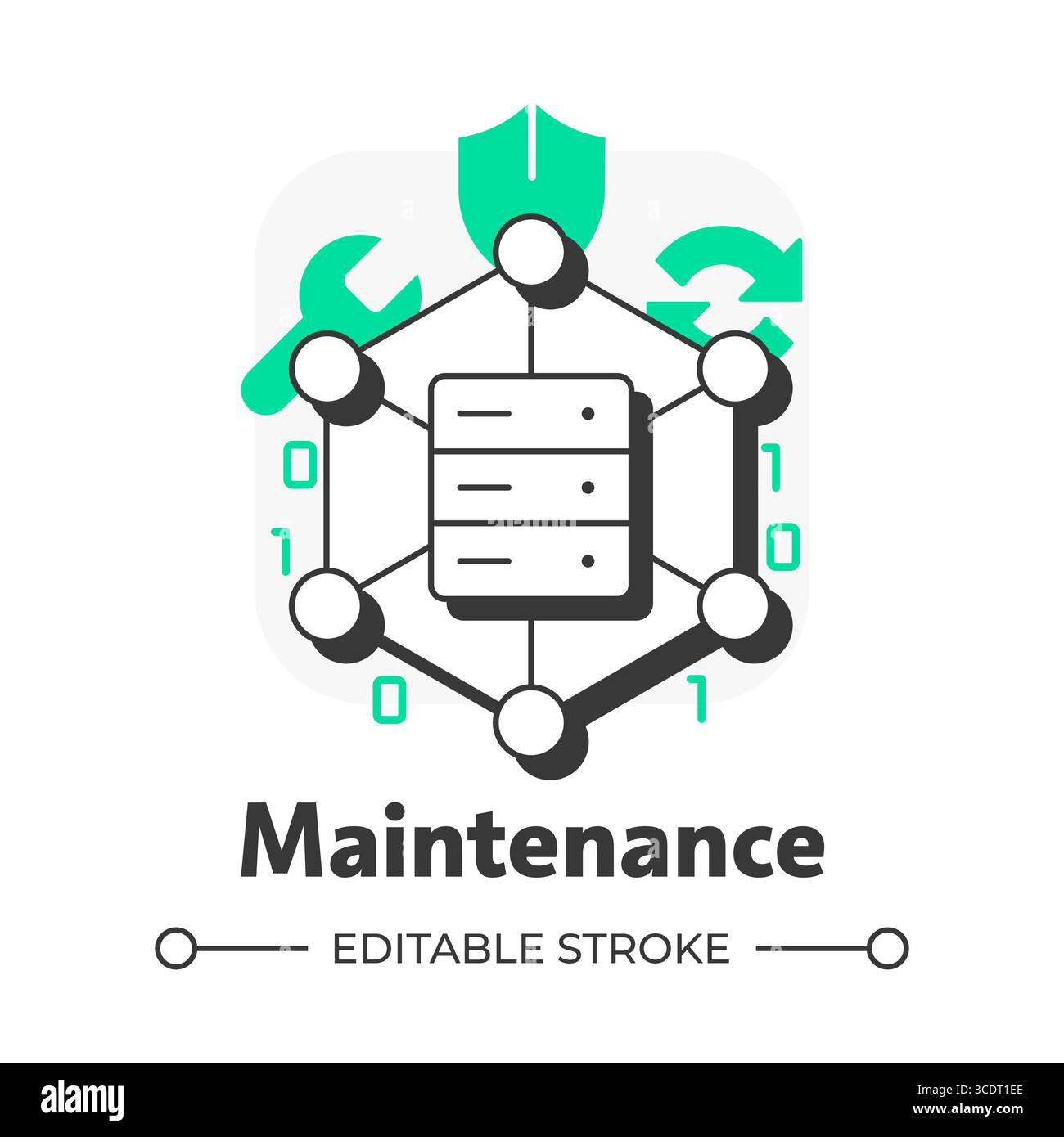 Maintenance flat outline concept icon Stock Vector Image & Art - Alamy