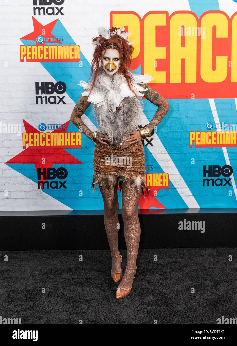 Eleanor Barnes wearing costume of eagle attends Premiere of HBO Max ...