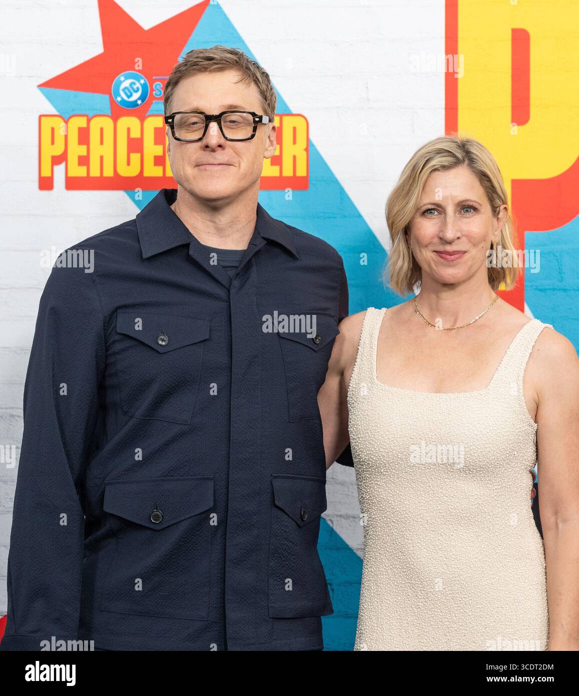 Alan Tudyk and Charissa Barton attend Premiere of HBO Max Peacemaker at AMC Lincoln Square in ...