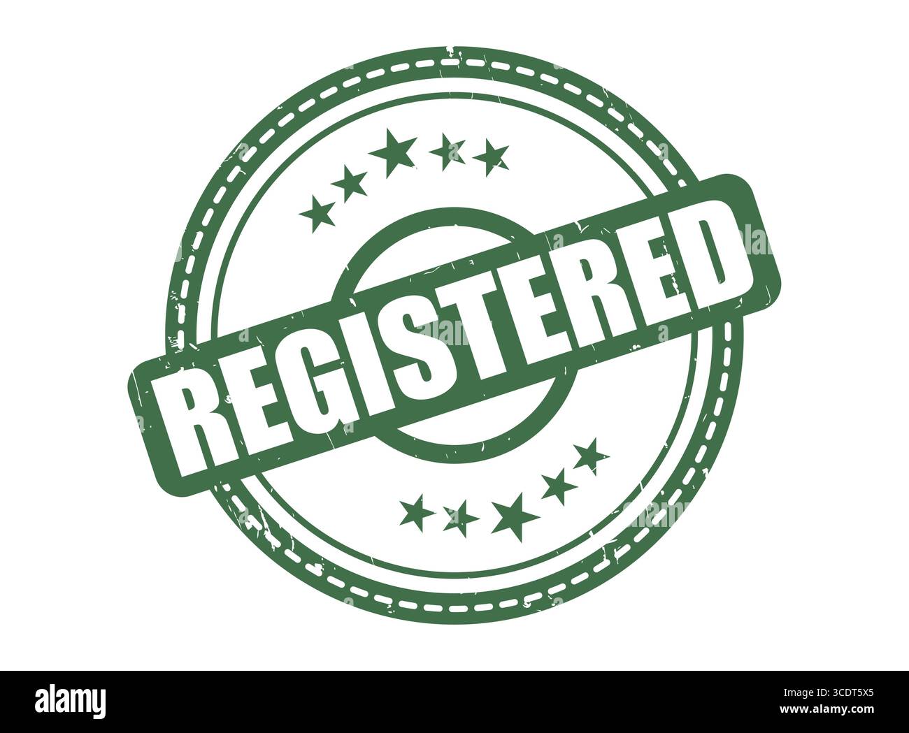A Registered Rubber Stamp Seal with a Star Border Stock Vector Image ...