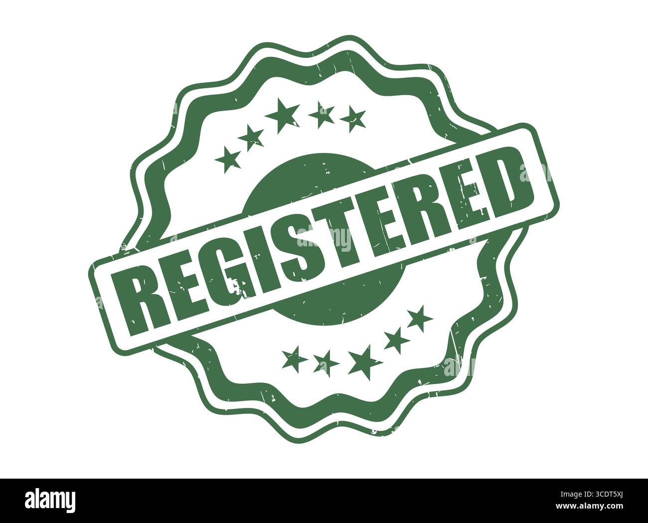 A Registered Rubber Stamp Seal with a Decorative Border Stock Vector ...