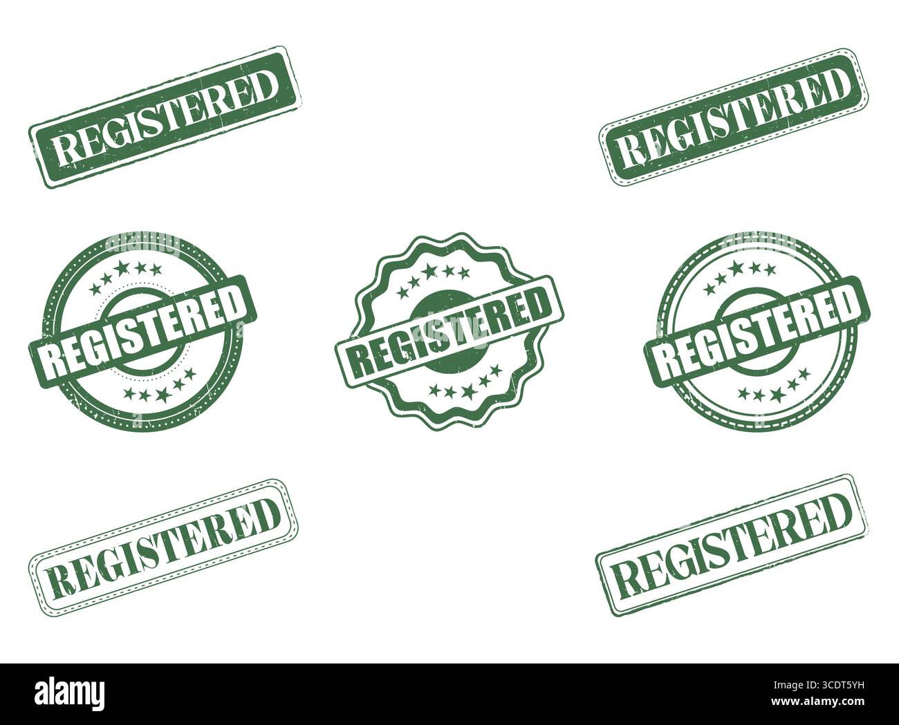 A Collection of Registered Rubber Stamps and Seals Stock Vector Image ...