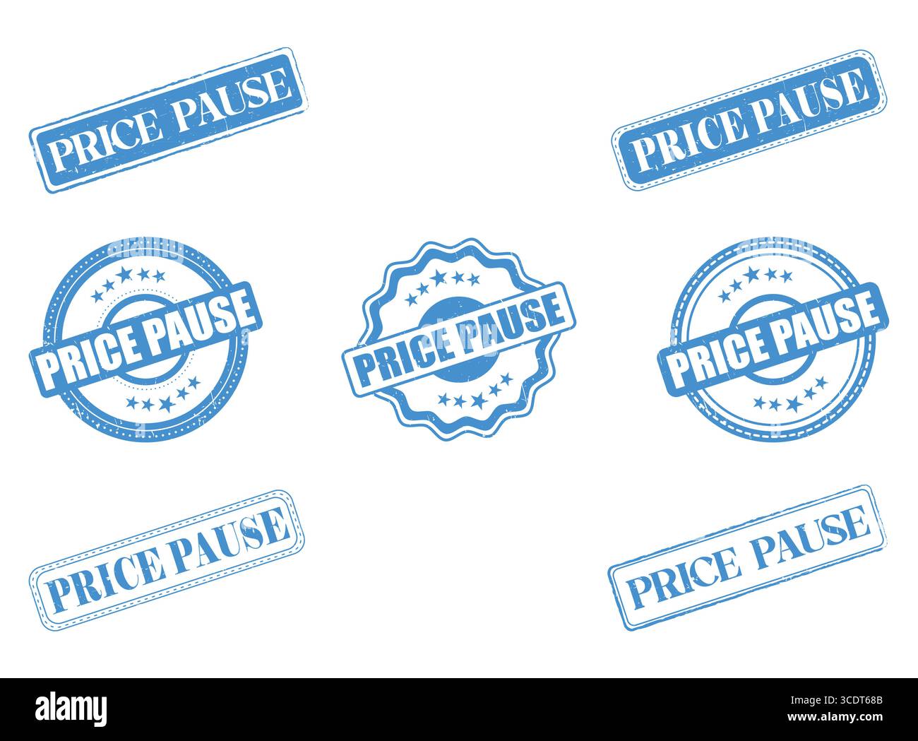 A Collection of Price Pause Rubber Stamps and Seals Stock Vector Image ...