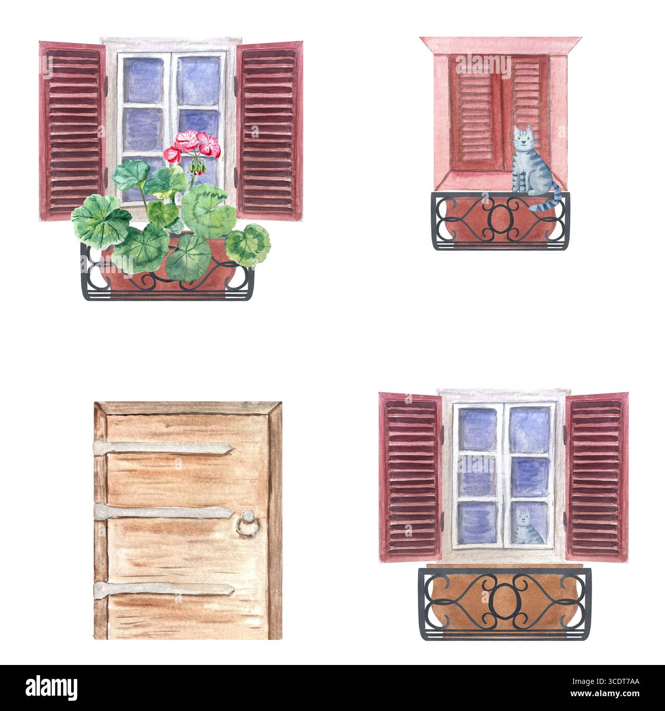 Wooden balcony balconies Cut Out Stock Images & Pictures - Alamy