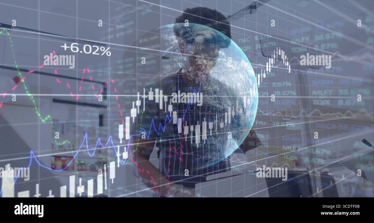 Analyst analyzing financial charts and +6 Stock Photo - Alamy