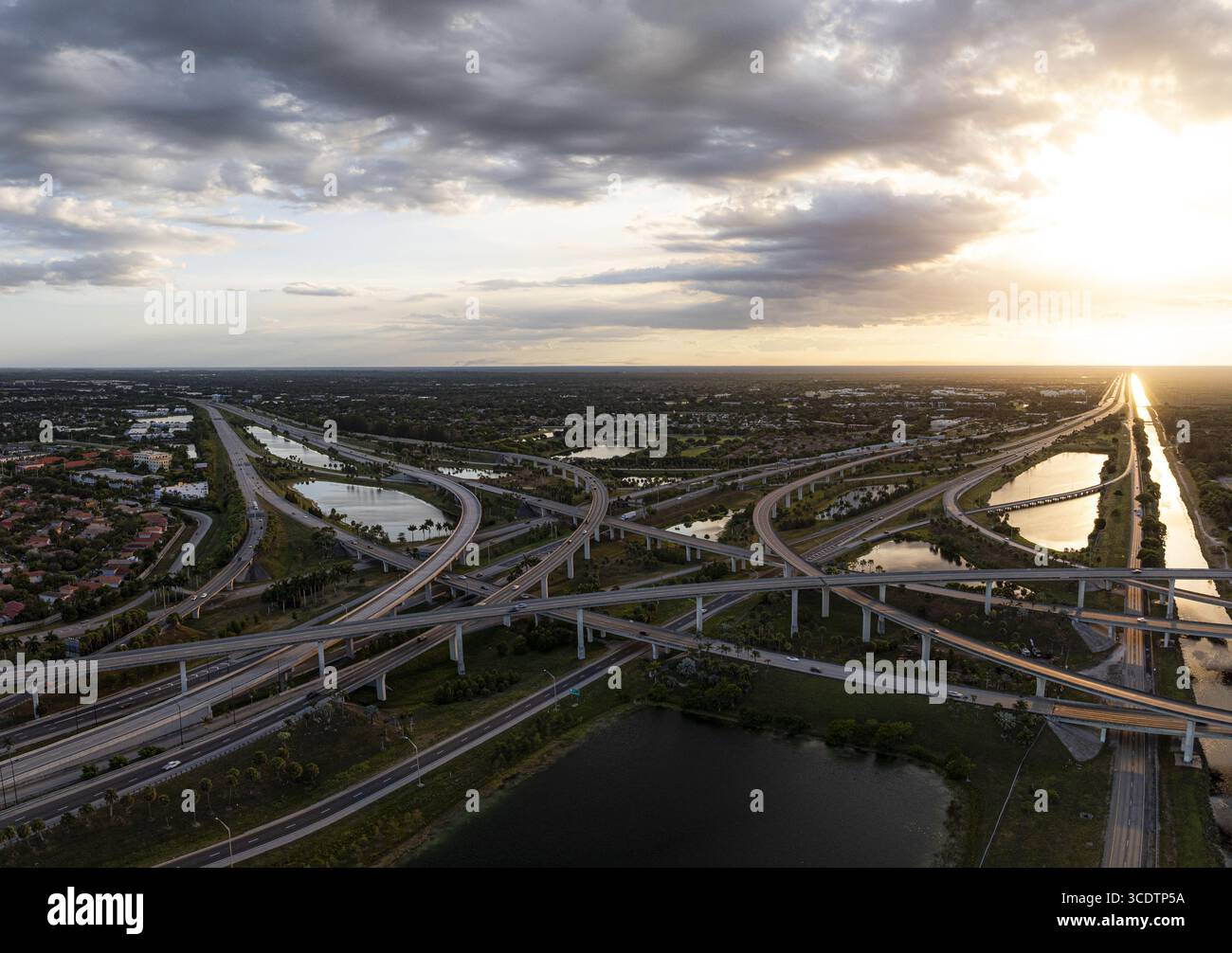 Aerial view of the Sawgrass Interchange complex highway interchange ...