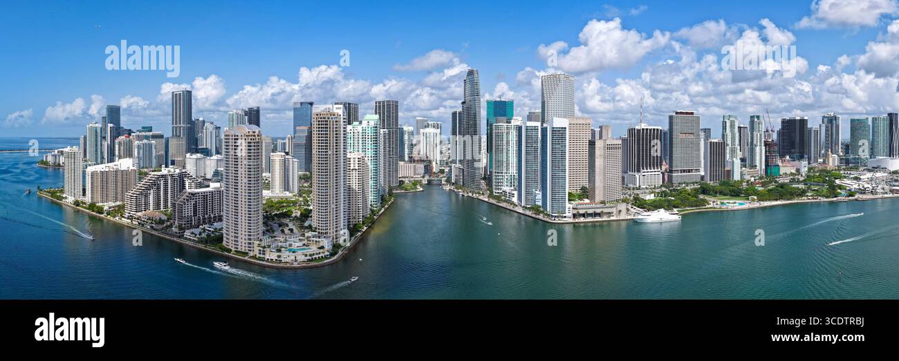 Panorama of Brickell in Miami. Brickell skyline on a sunny day ...
