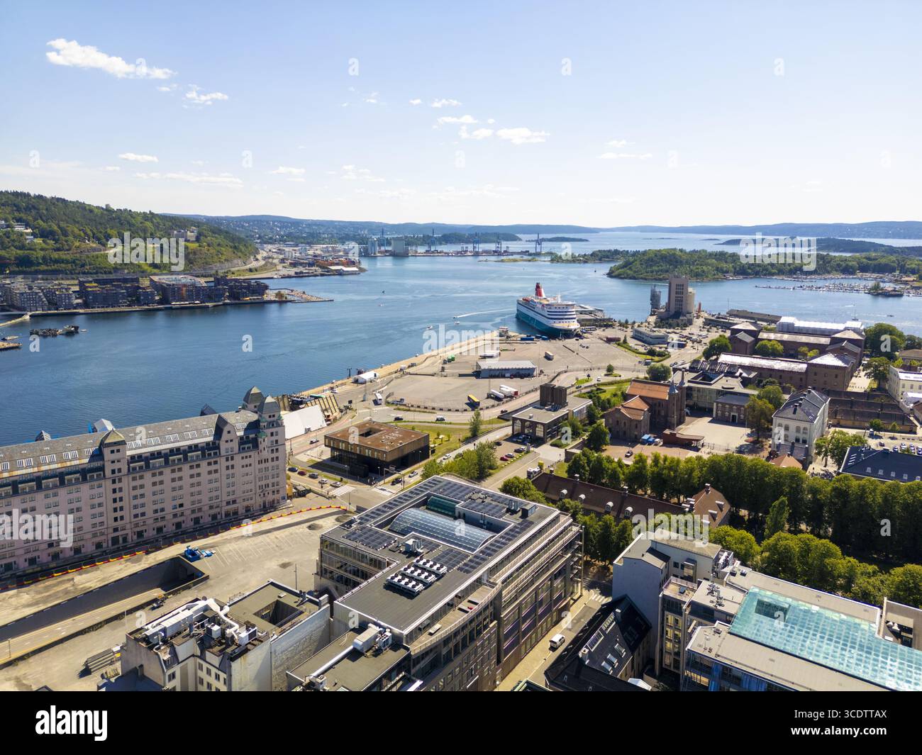 Aerial view of the vibrant waterfront, where modern architecture meets ...
