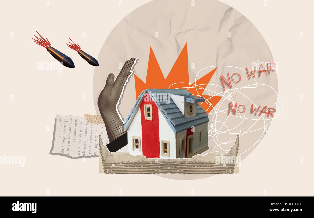 Anti war message with symbolic elements representing peace. Vector ...