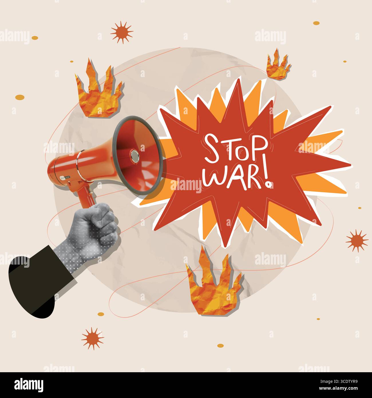 Stop war call with bold and expressive elements. Vector illustration ...