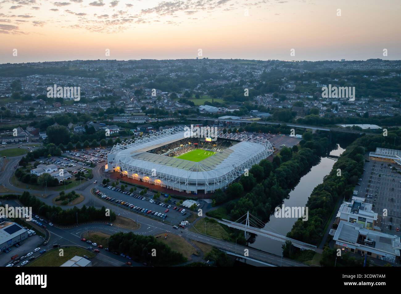 Editorial Swansea, UK - August 12, 2025: Aerial view of the Swansea.com ...