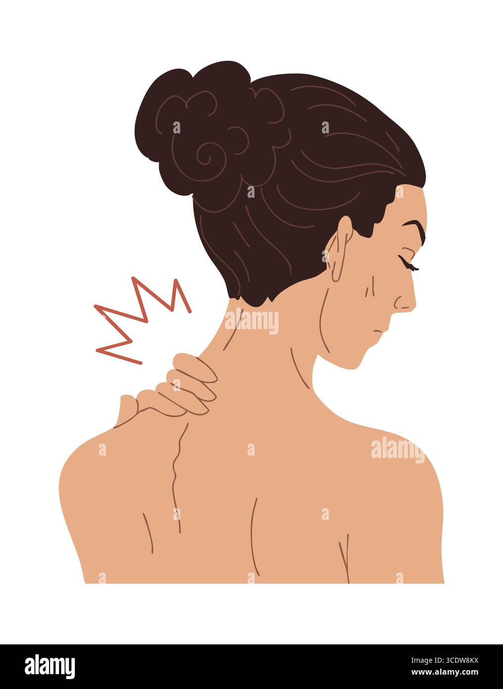 Neck pain side view woman Cut Out Stock Images & Pictures - Alamy