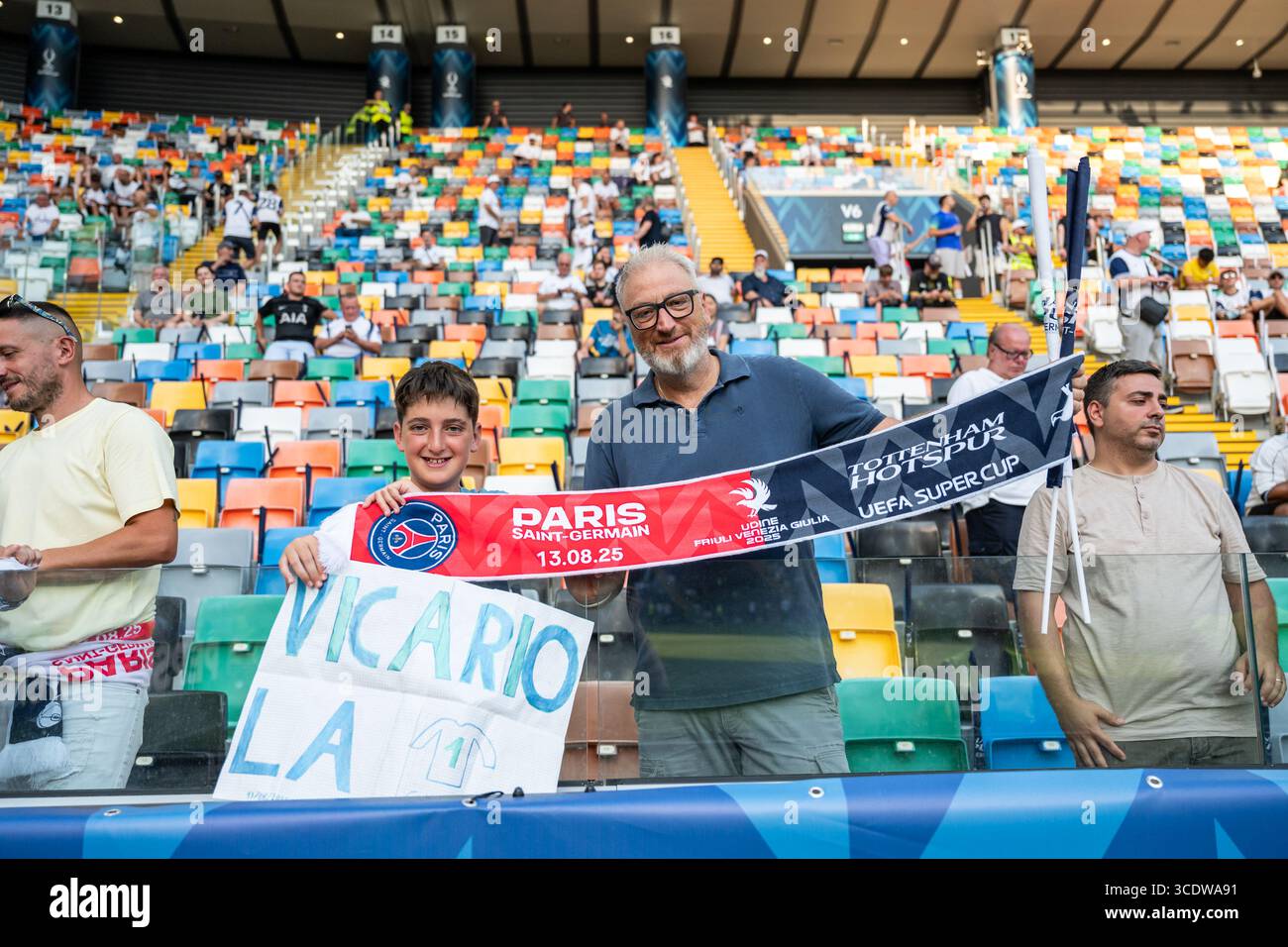 Udine, Italy. 13th, August 2025. Tottenham Hotspur fans seen on the ...