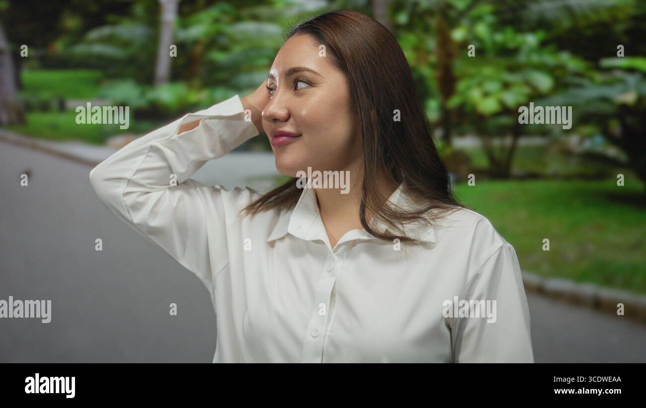 Woman shields forehead hand hi-res stock photography and images - Alamy
