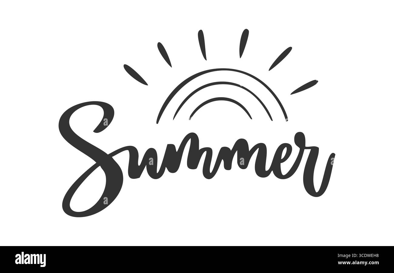 Summer lettering design in Black and White Stock Photos & Images - Alamy
