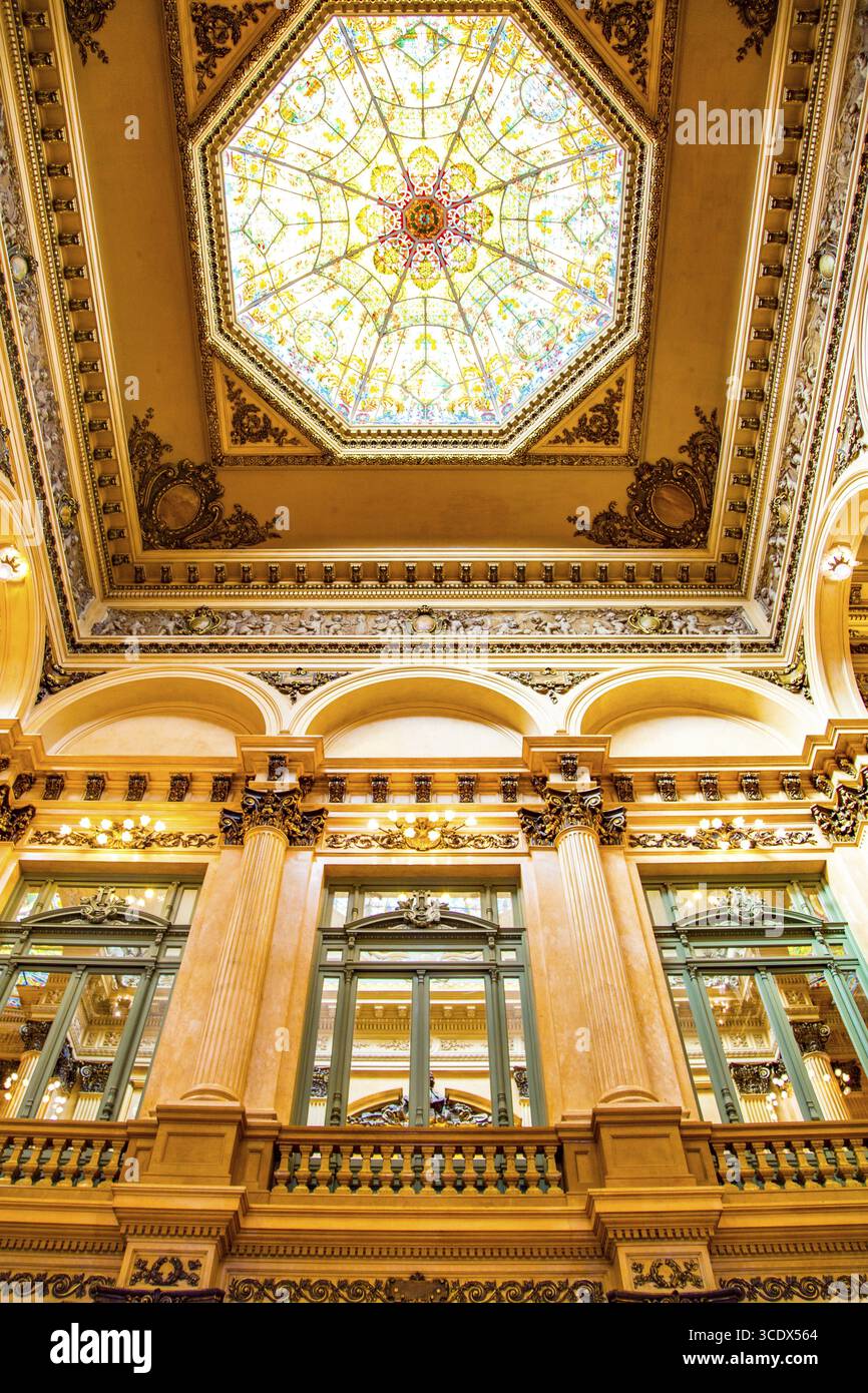 Ceiling of the entrance hall of the Teatro Colon, Argentina's most ...