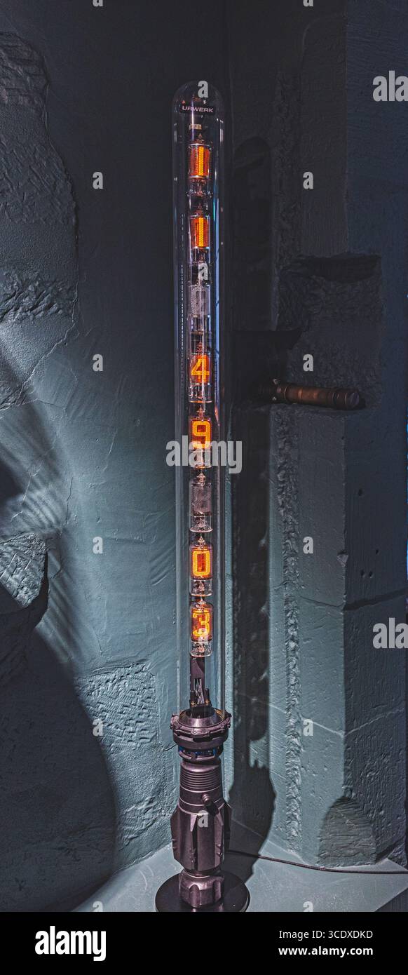 The Urwerk Space-Time Blade, a futuristic Nixie tube clock showcasing ...