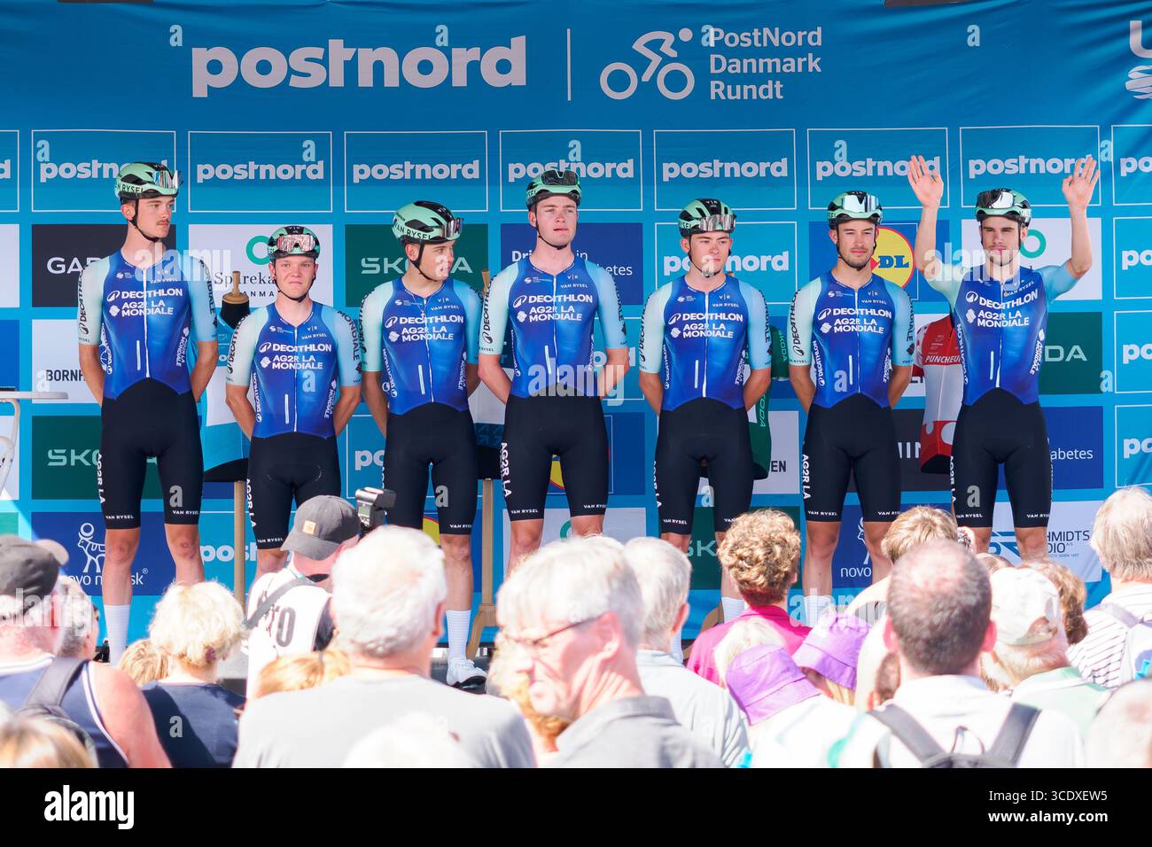 Rodovre, Denmark. 13th, August 2025. The riders of Decathlon AG2R La ...
