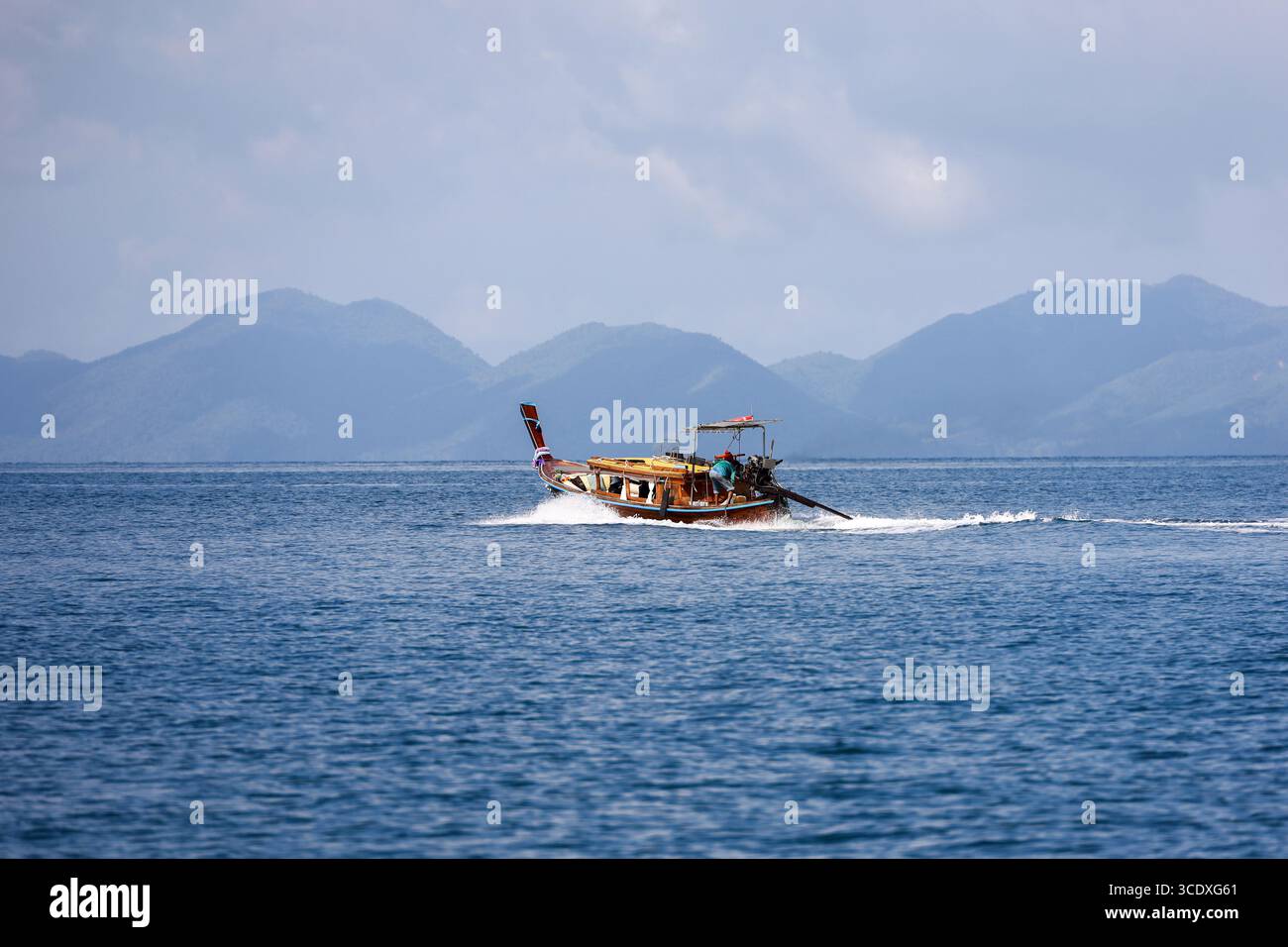 Tourist boat in Andaman sea, picturesque view to rock islands. Scenic ...