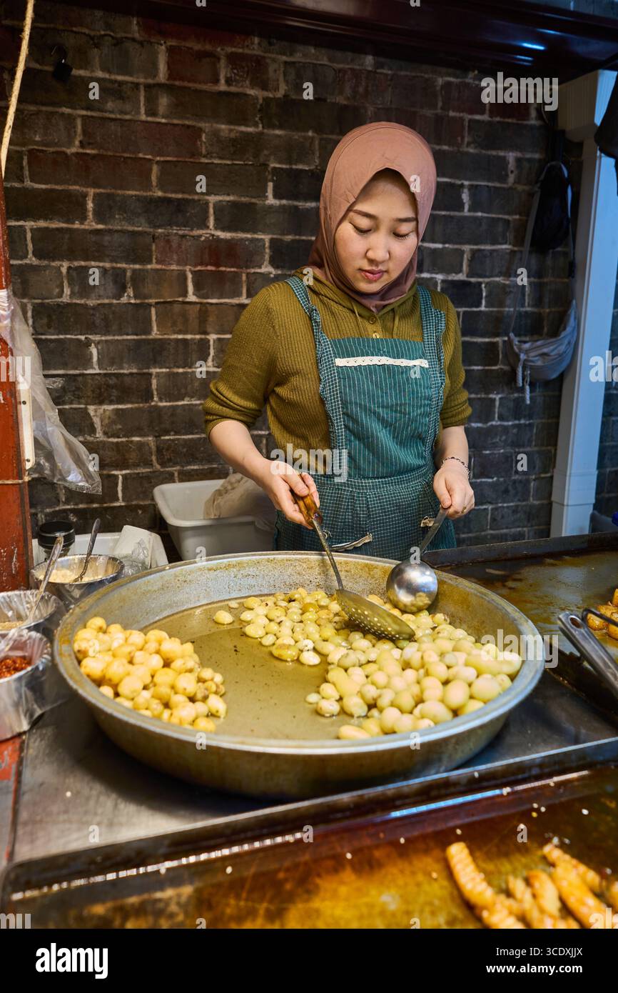 Food Stalls on Xi’an Muslim Quarter (Huimin Street), Xi’an Stock Photo ...