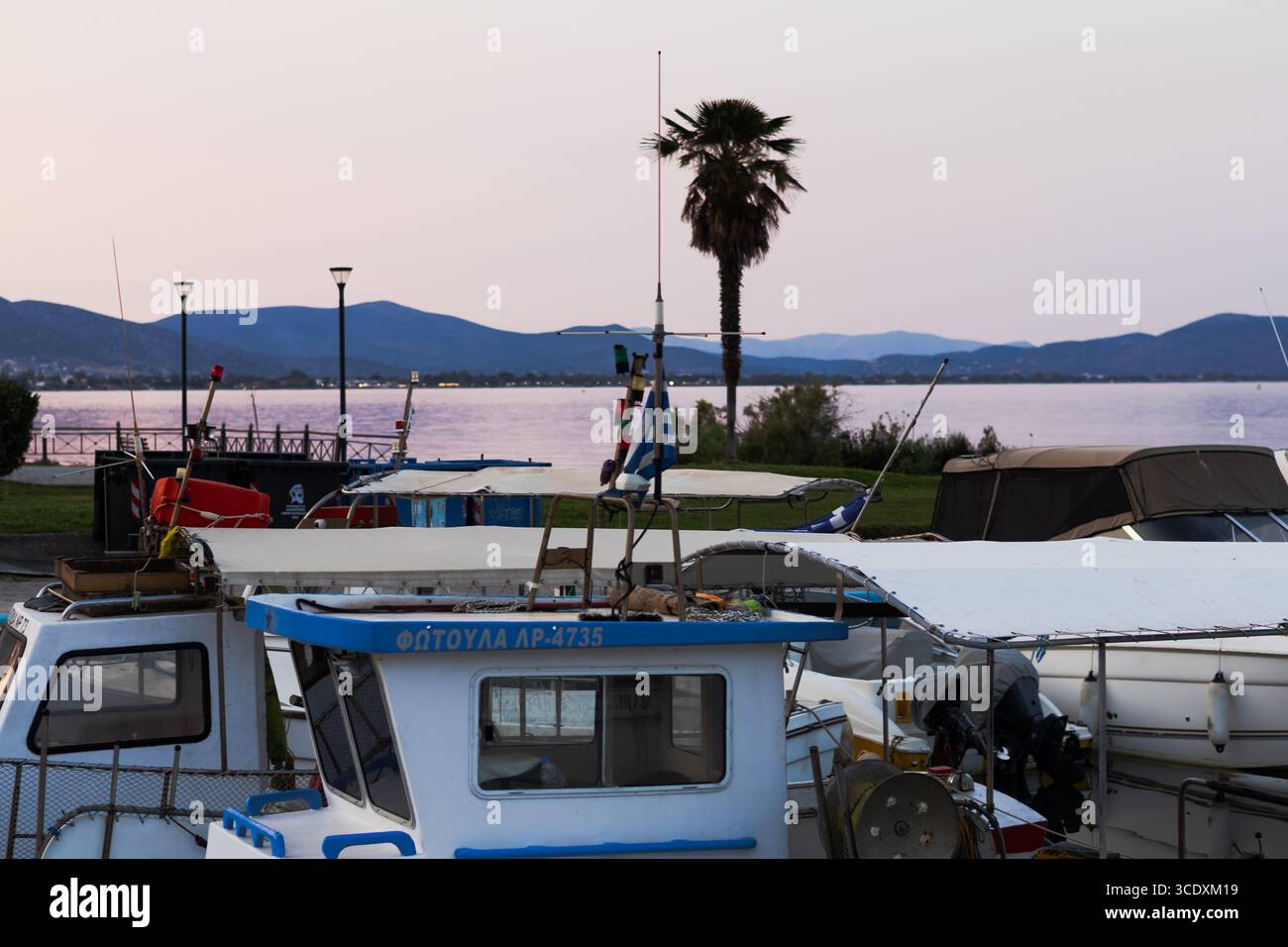 The small port of Nea Makri Stock Photo - Alamy