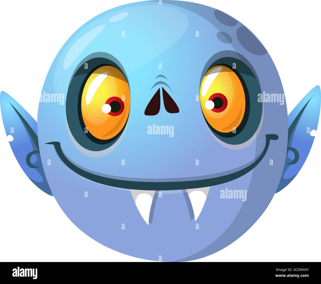 Cute cartoon vampire smiling. Vector illustration isolated. Halloween ...