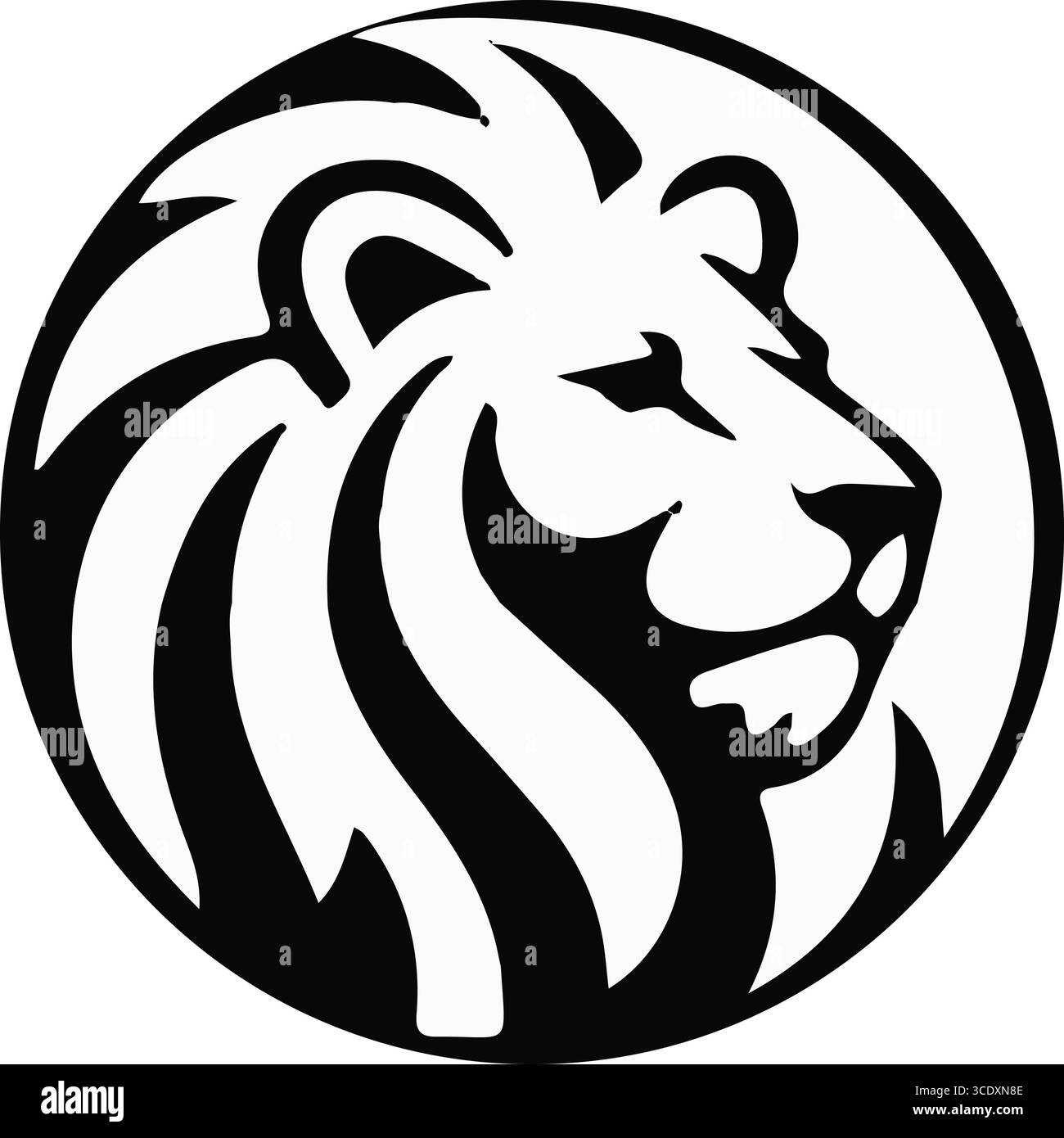 Lion icon vector vectors Black and White Stock Photos & Images - Alamy
