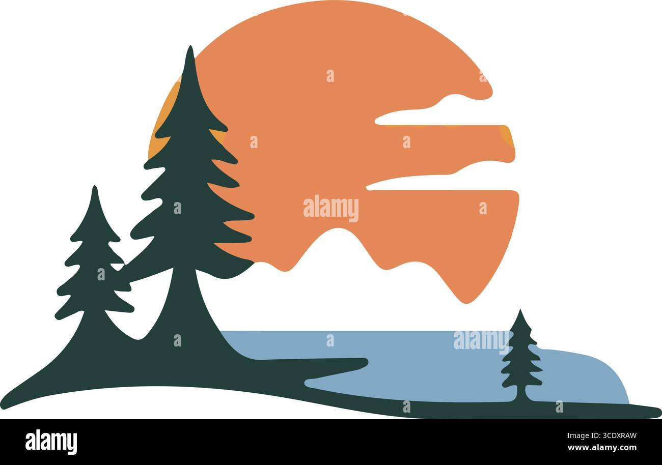 A beach scene logo design for travel Stock Vector Image & Art - Alamy