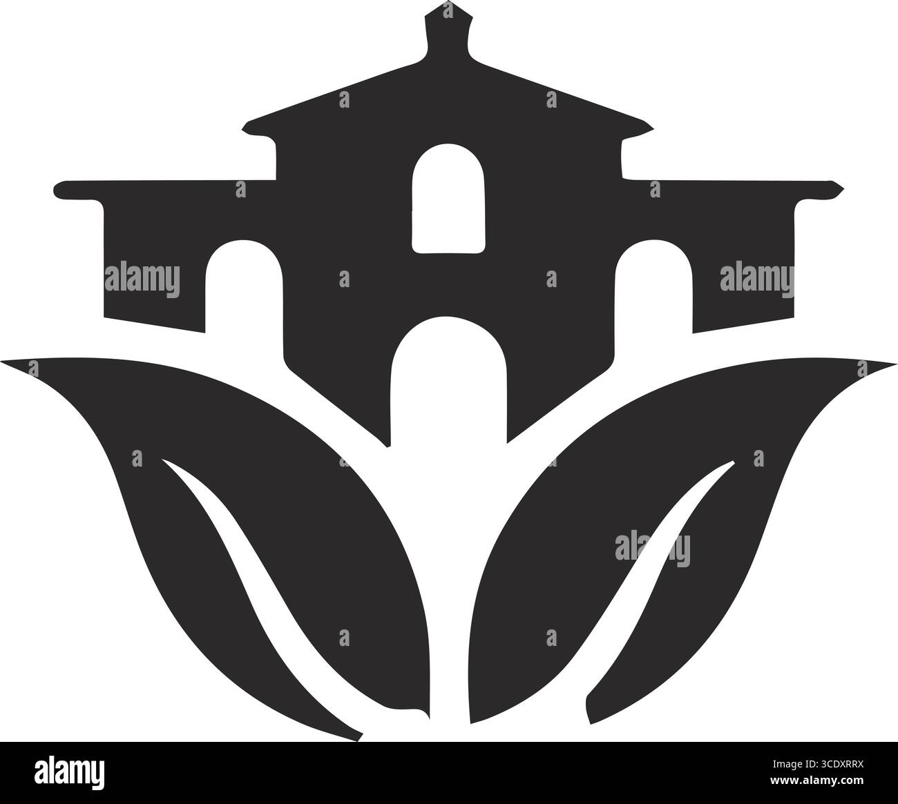 Leaf art emblem graphic Black and White Stock Photos & Images - Alamy
