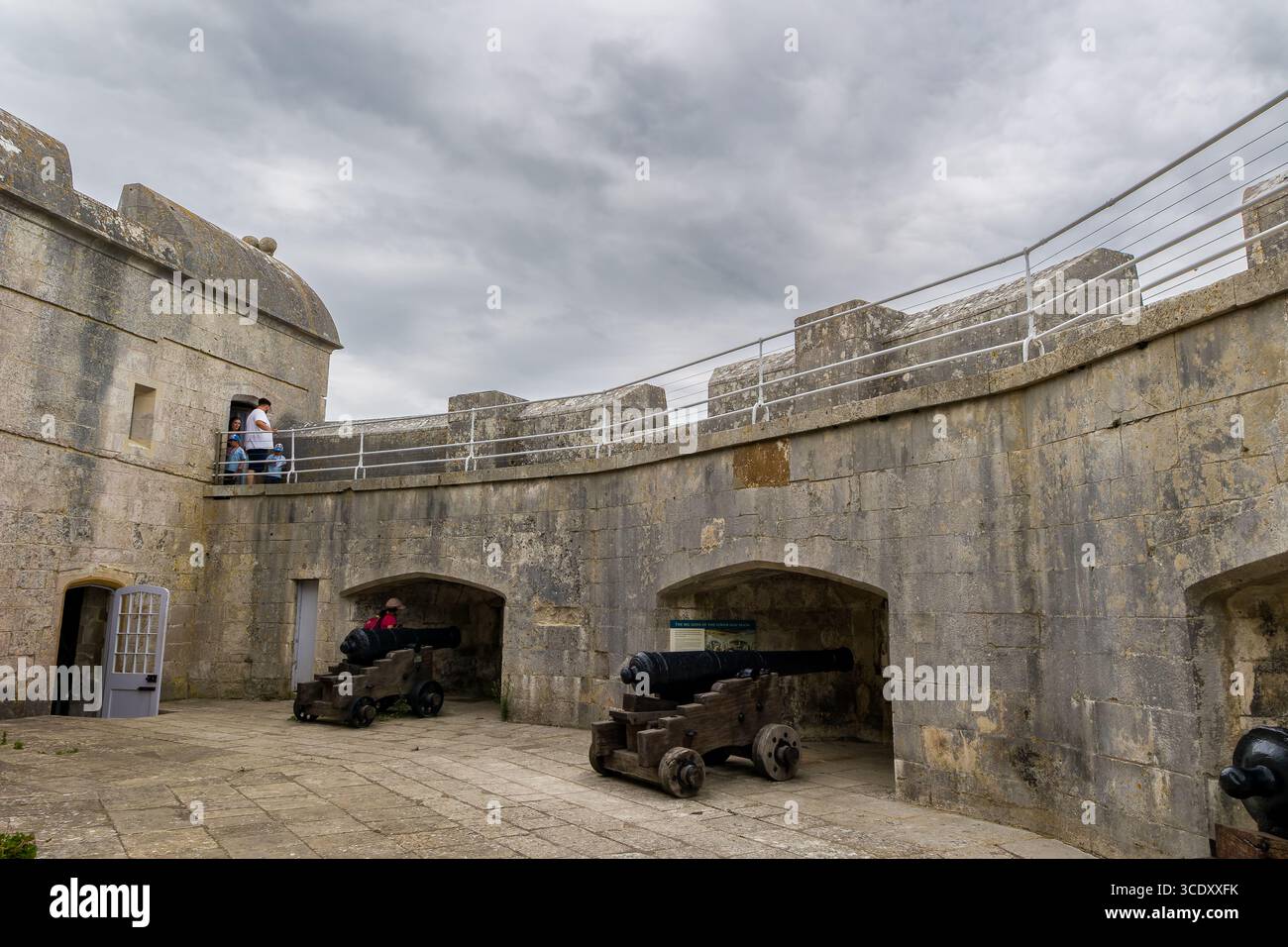 Ancient stone walls and Napoleonic era cannons guarding English fort ...